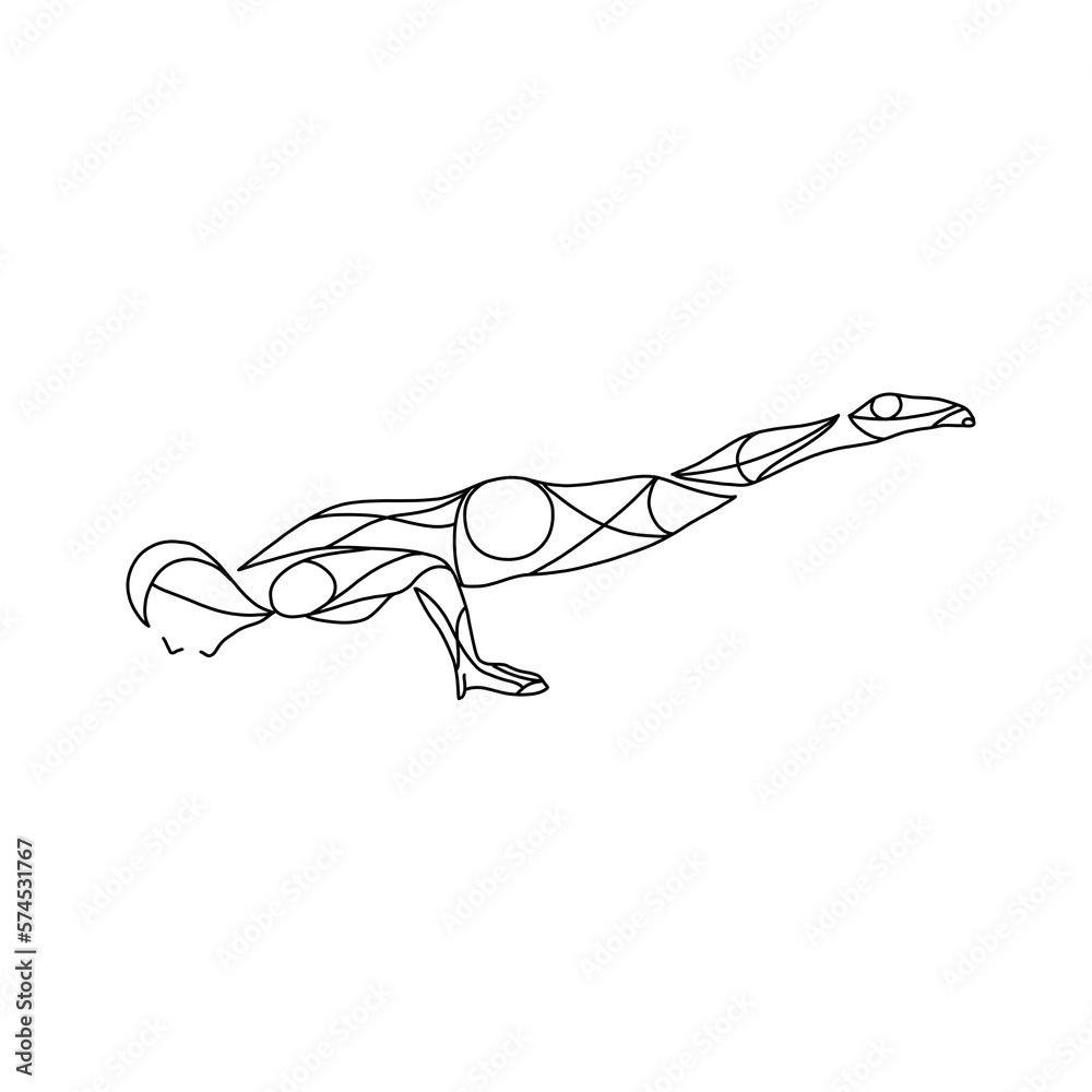 Yoga pose line drawing, asana, peacock pose, Mayurasana Stock ...