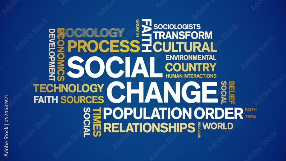 Social Change animated tag word cloud;text design animation kinetic ...