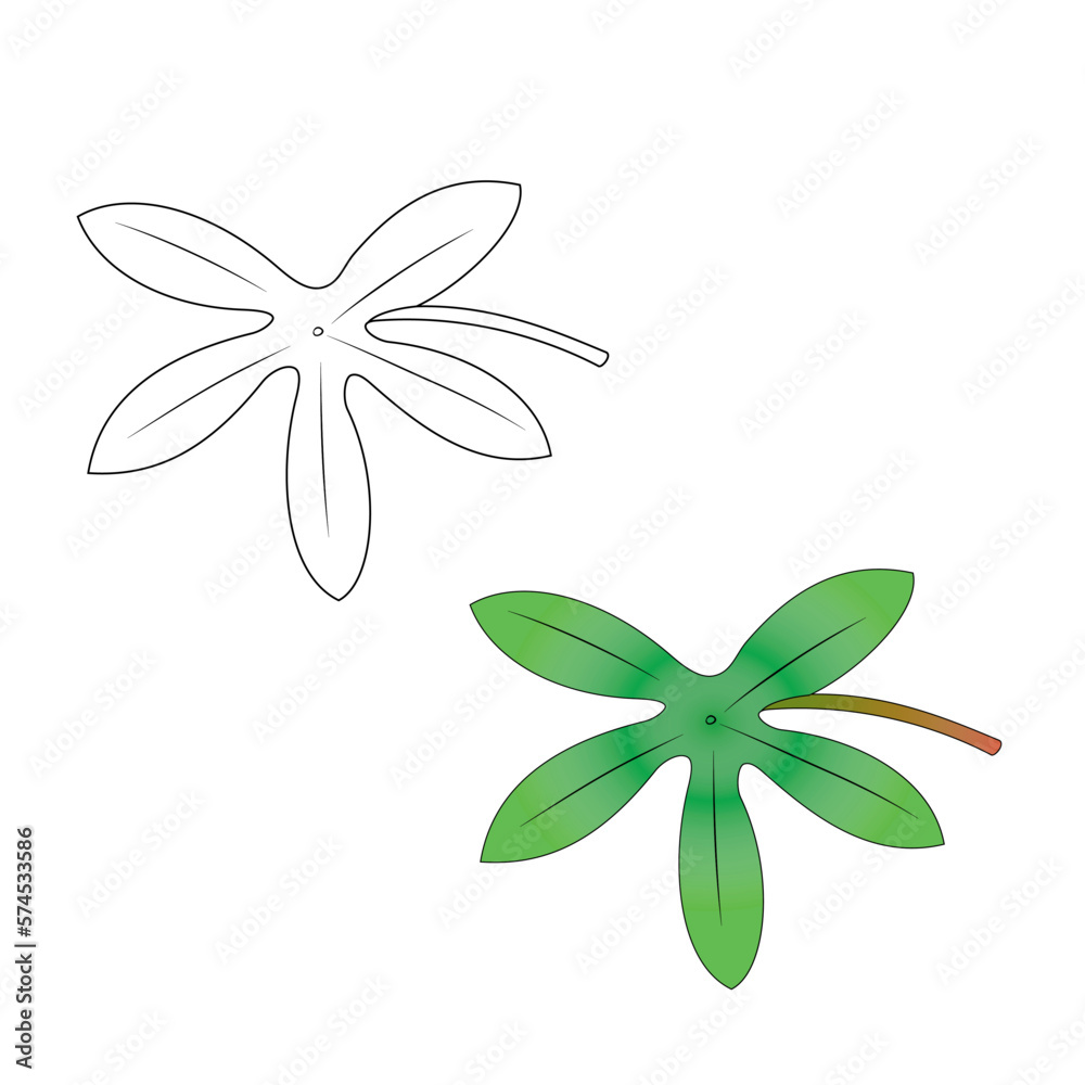Vector illustration of cassava leaves. Perfect for art, cards, prints ...