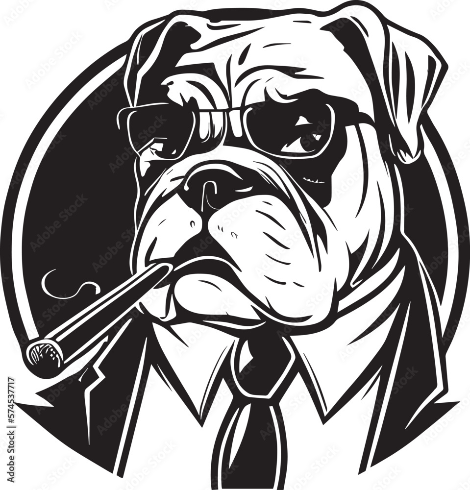 Bulldog Smoking Cigar