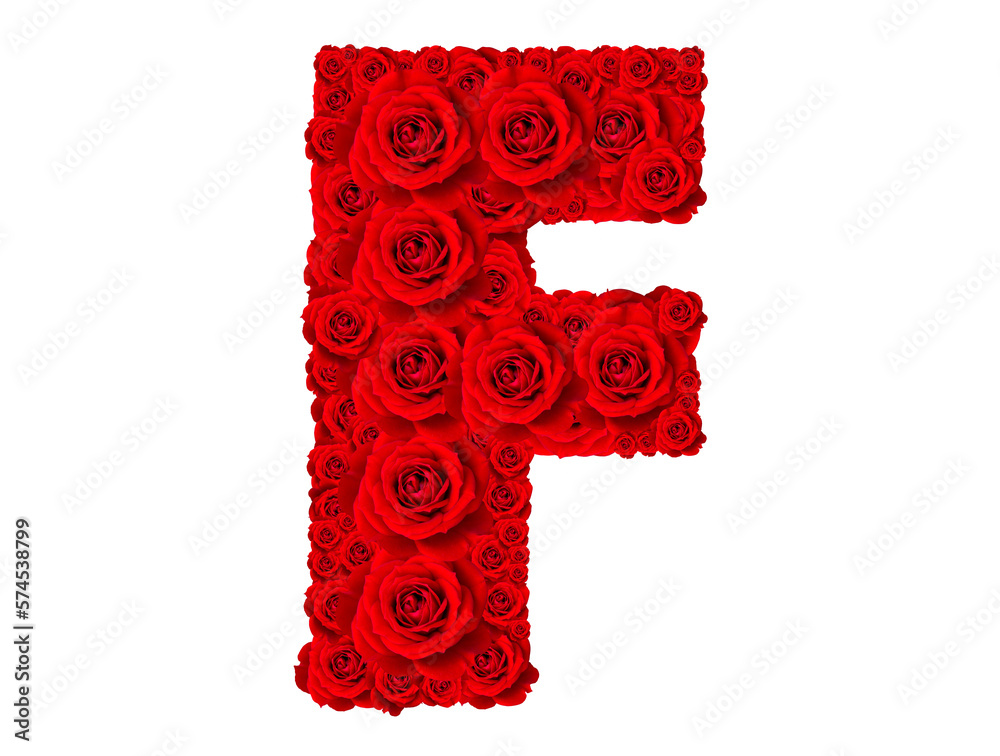 Rose alphabet set - Alphabet capital letter F made from red rose ...