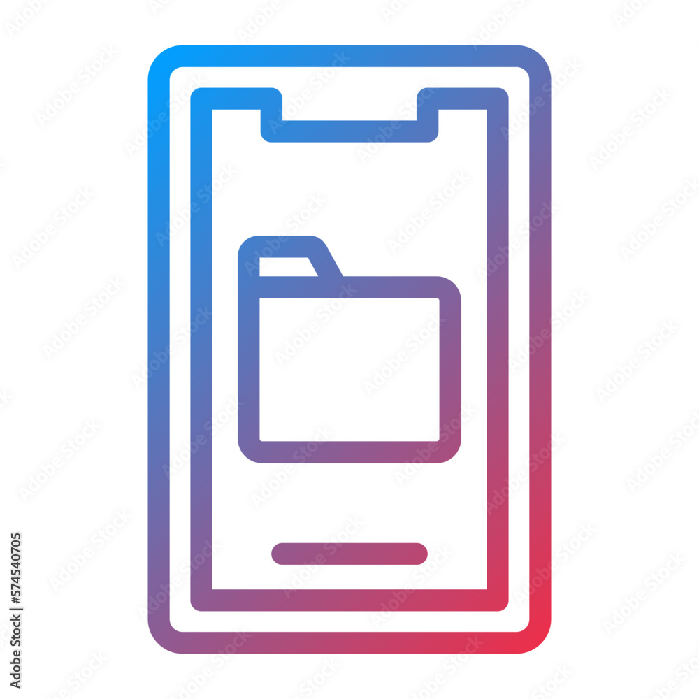 Vector Design Mobile Folder Icon Style Stock Vector | Adobe Stock