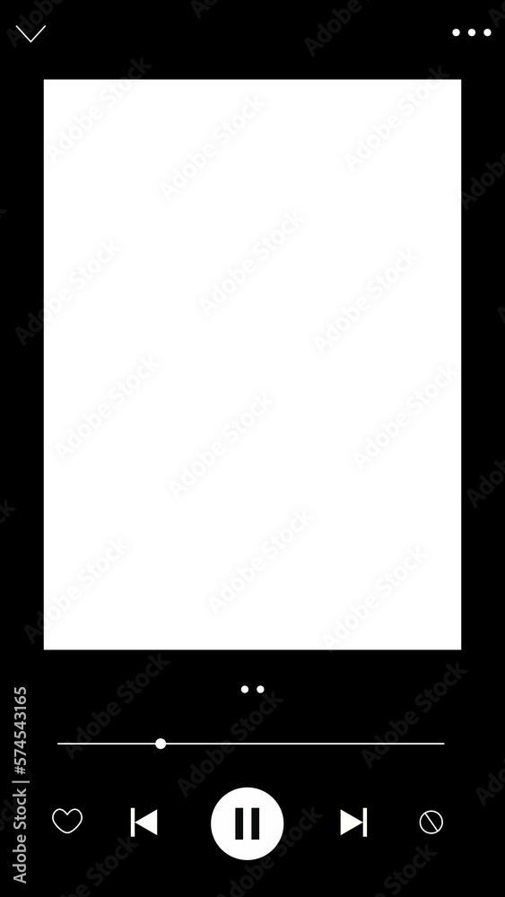 ภาพประกอบสต็อก music player app interface on transparent wallpaper ...