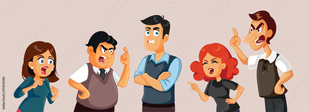 People Fighting Screaming and Arguing Vector Cartoon Illustration ...