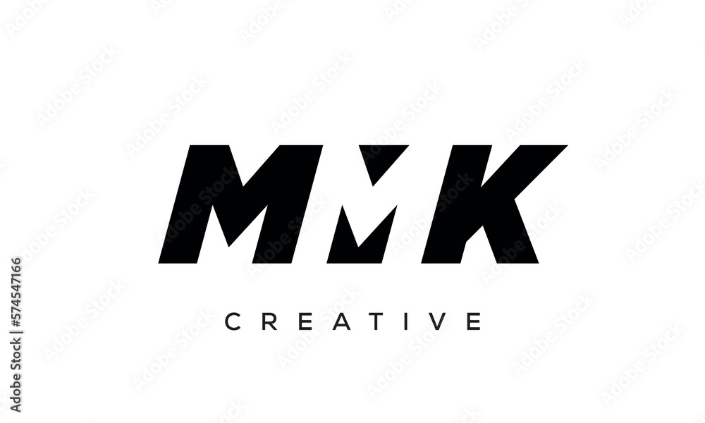 MMK letters negative space logo design. creative typography monogram ...