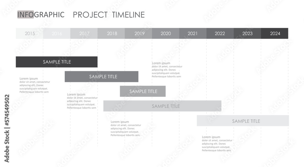 timeline project Infographic template for business. 10 year modern ...