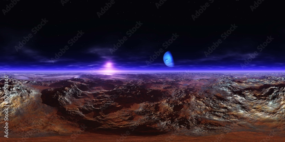 alien landscape. HDRI . equidistant projection. Spherical panorama ...