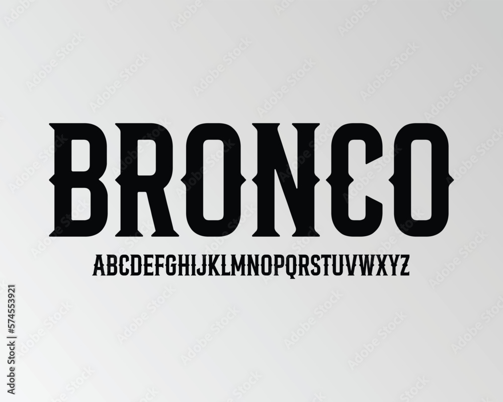 Bronco font for logo and headline. Isolated vector typeset Stock Vector ...