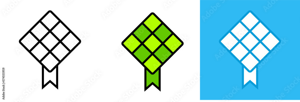 Ketupat Icon Set - Vector Illustration Collection of Indonesian Festive ...