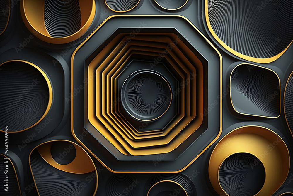 3D Abstract with Shapes Background Stock Illustration | Adobe Stock
