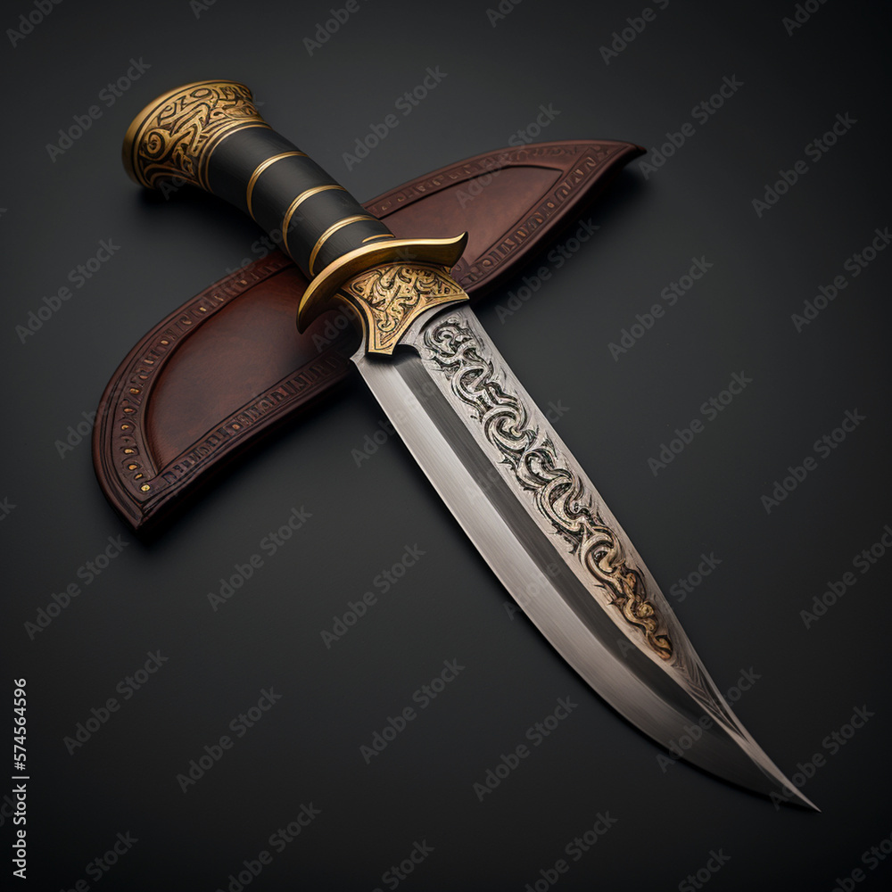 Exquisite dagger with scabbard Stock Illustration | Adobe Stock