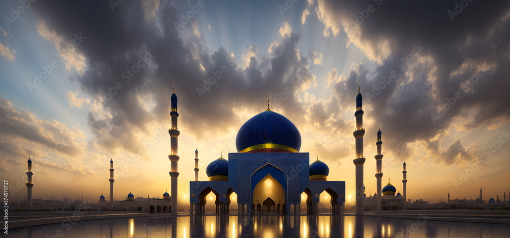 Mosque for Ramadan Kareem Eid Greetings for Muslim Festival Islamic ...