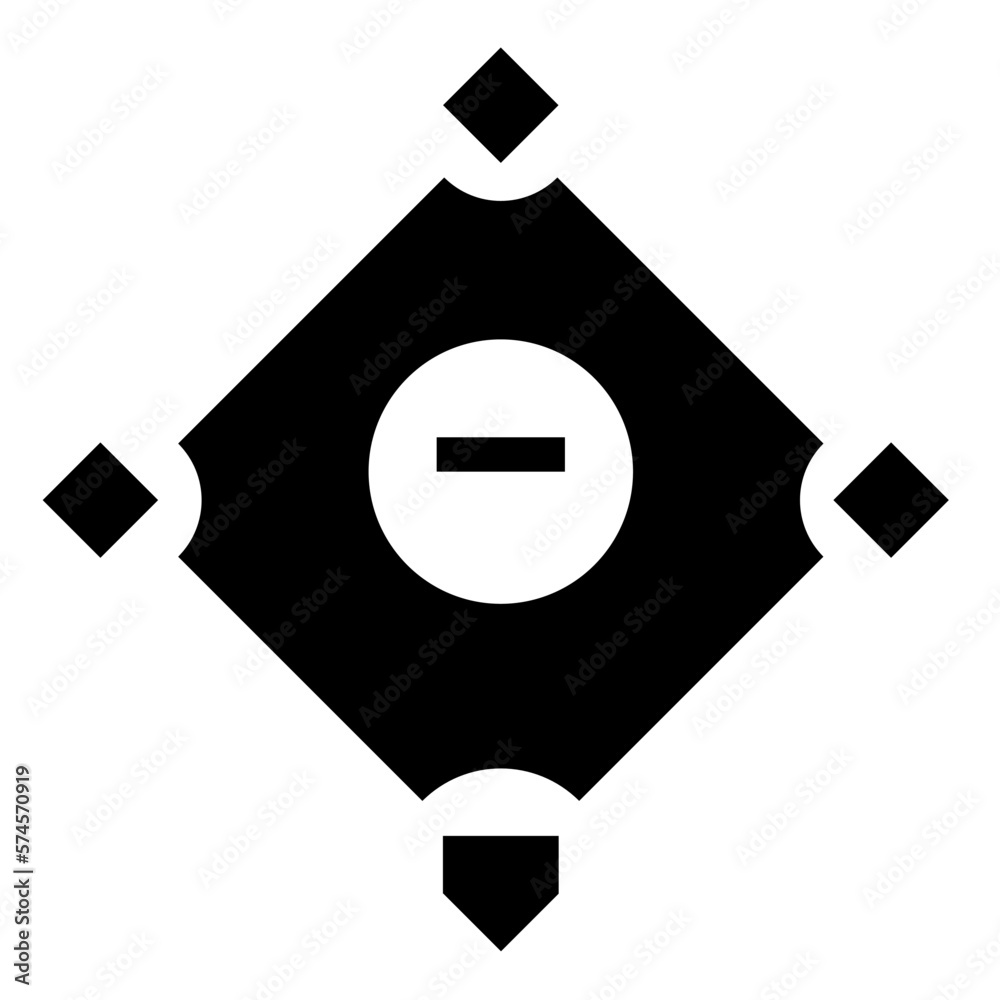 Baseball field icon . Baseball bases and home plate. pitchers mound ...