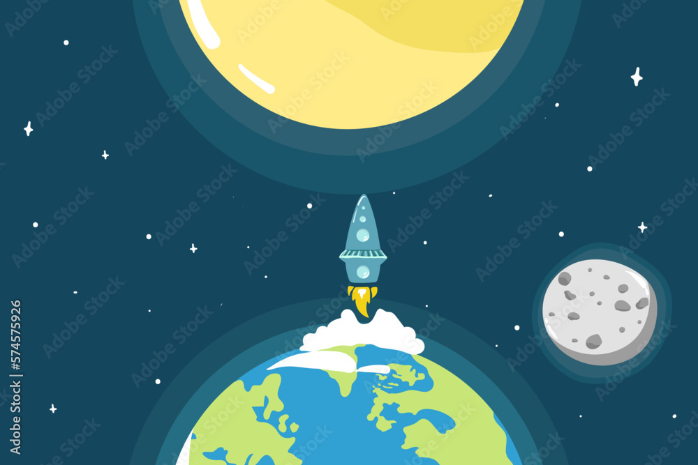 cartoon space backgrounds. Templates for flyers, banners, cards, covers ...