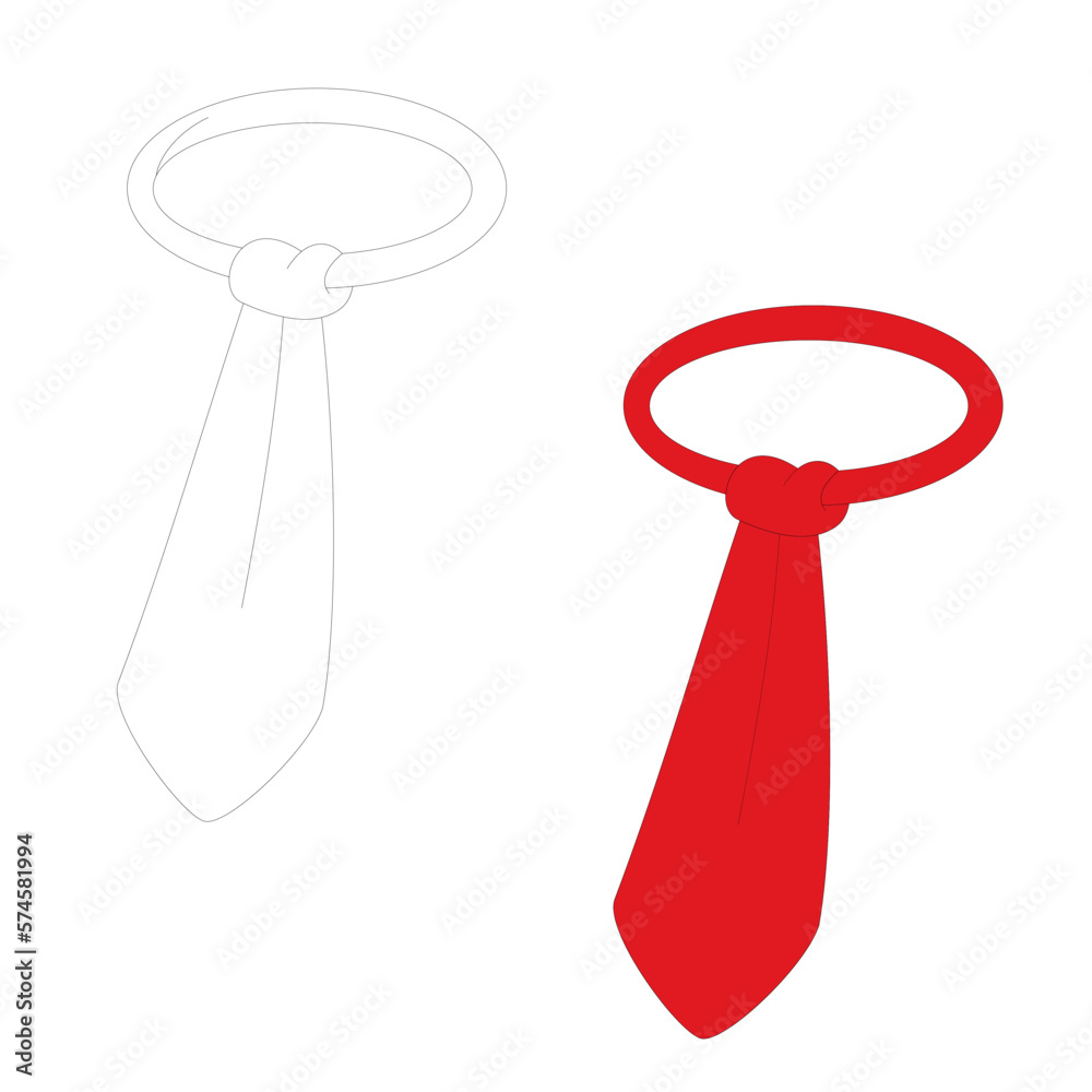 Red tie vector, tie outline vector. Perfect for art, postcards, cards ...