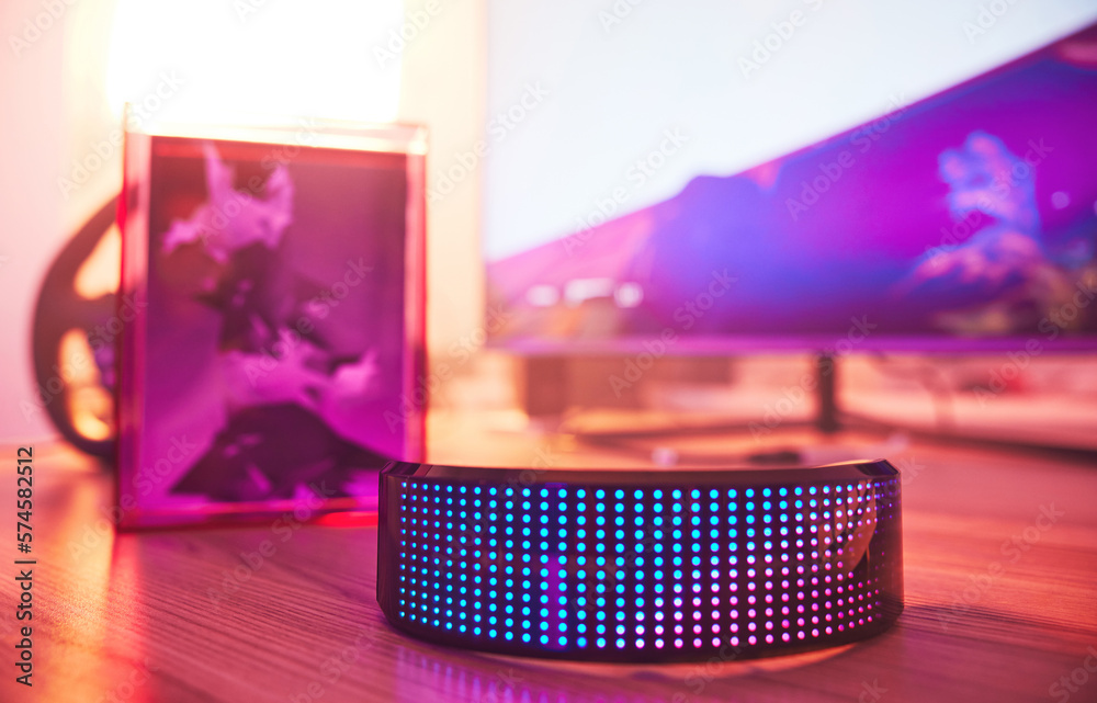 Vr, metaverse and virtual reality glasses on table for 3d gaming ...