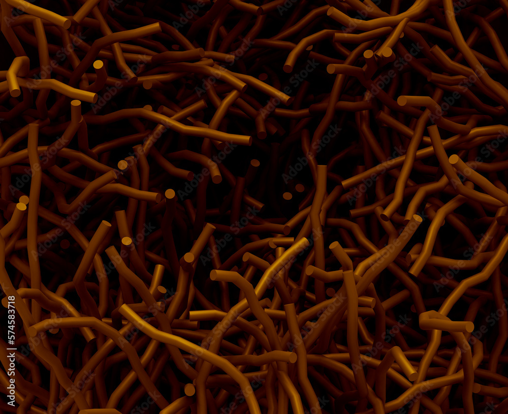 abstract background brown metallic color nest futuristic room isometric ...