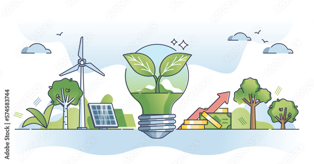 Climate tech startup with nature friendly innovation idea outline ...