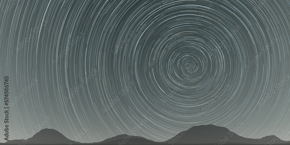 Grey night stars twirling landscape pattern. Space swirling beautiful ...