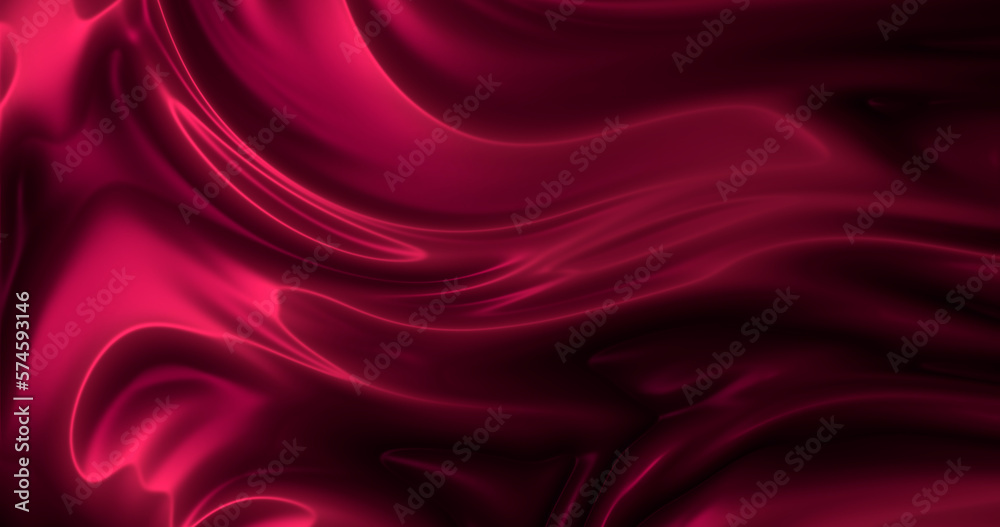 4k Amazing abstract maroon curved silk texture. 3d banner dark royal ...