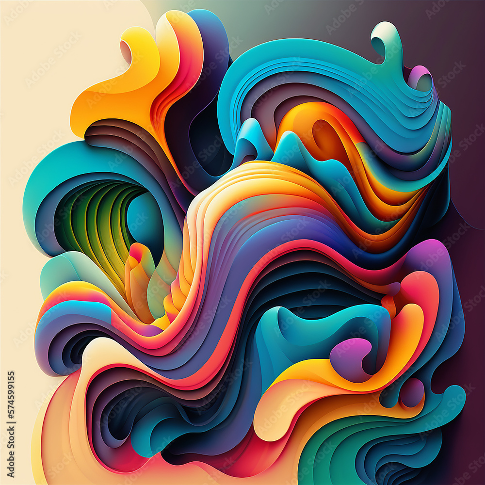 Horizontal Colorful Abstract Wave Background With Dark Salmon Vector