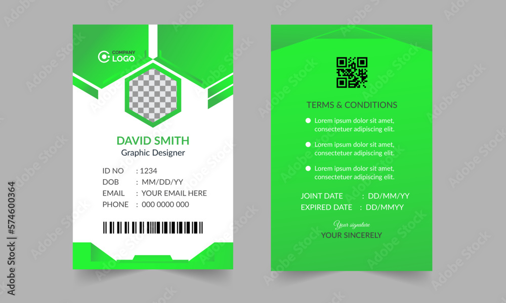 Editable Professional Corporate Modern abstract Id Card design template ...