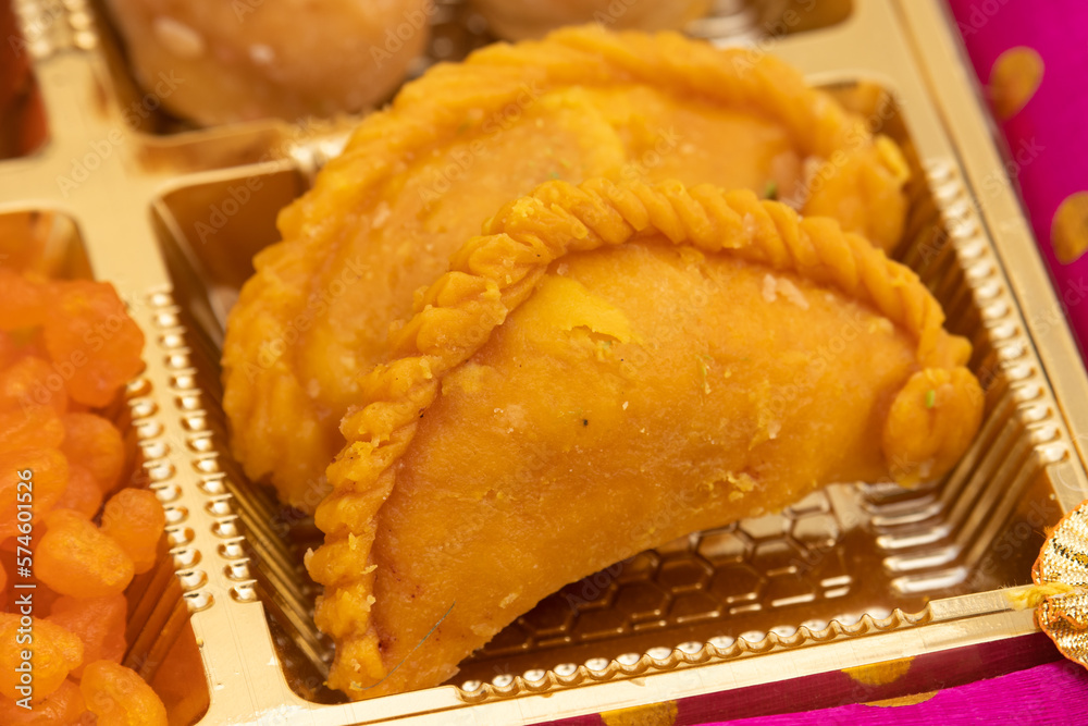 Kesar Gujia Mithai Also Called Kesri Gujiya, Pirukiya, Pirukia ...