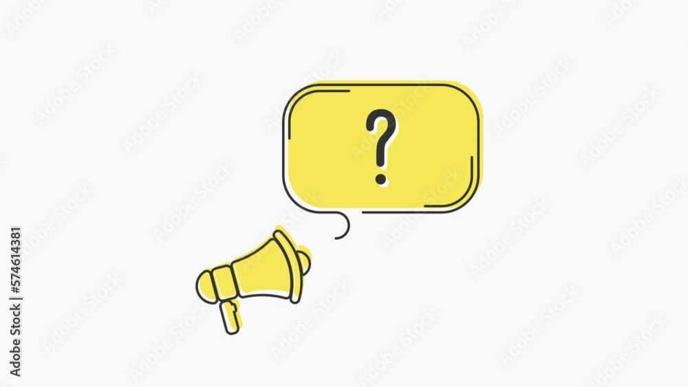 Vidéo Stock Question mark. Announcement Message With Megaphone and ...