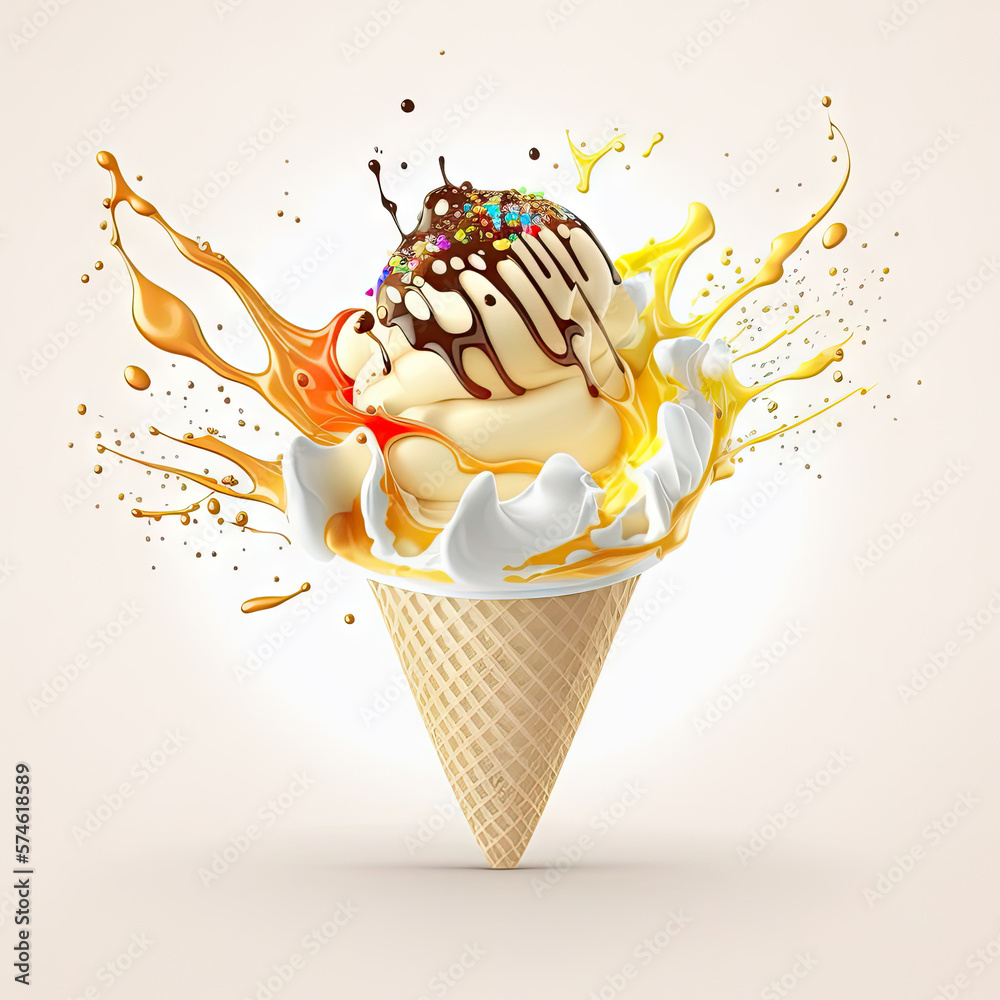 Ice Cream Cone Isolated, Icecream Drawing Imitation, Waffle Gelato, Ice ...