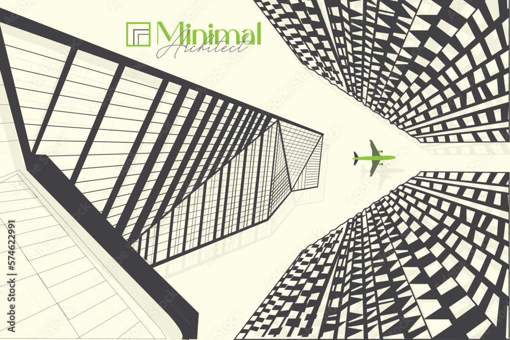 Line art Ventage Illustration architecture background design Stock ...