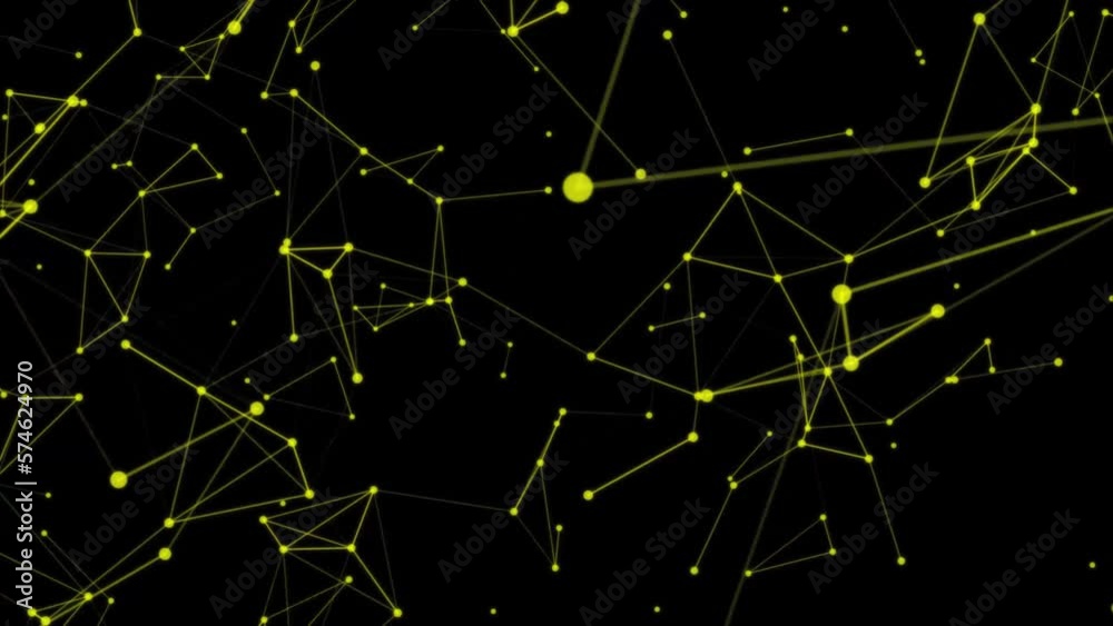 Video Stock Communication background. Dots and glowing particles with ...