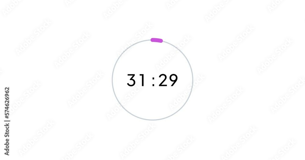 37 Seconds Digital Timer Countdown Animation Is Isolated On White Background 37 Sec Countdown