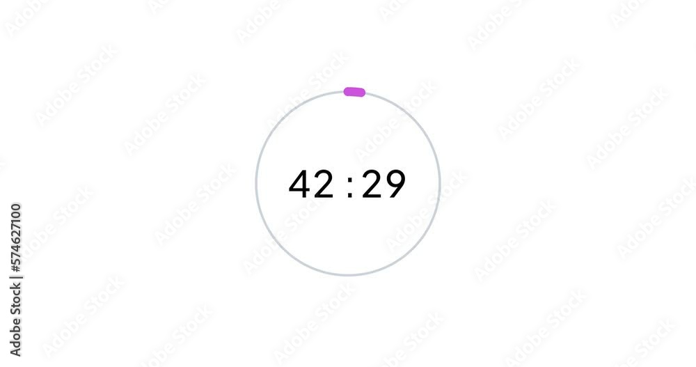 48 Seconds Digital Timer Countdown Animation Is Isolated On White