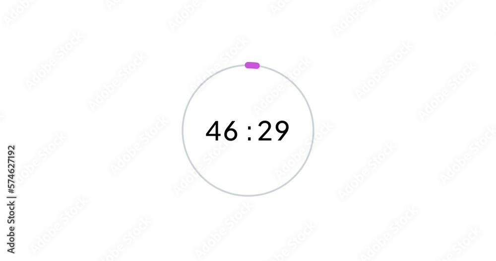 52 seconds digital timer countdown animation is isolated on white ...
