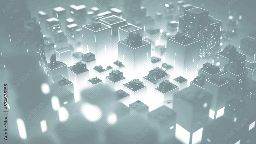 Futuristic Cubes, design of future city abstract 4K background Stock ...
