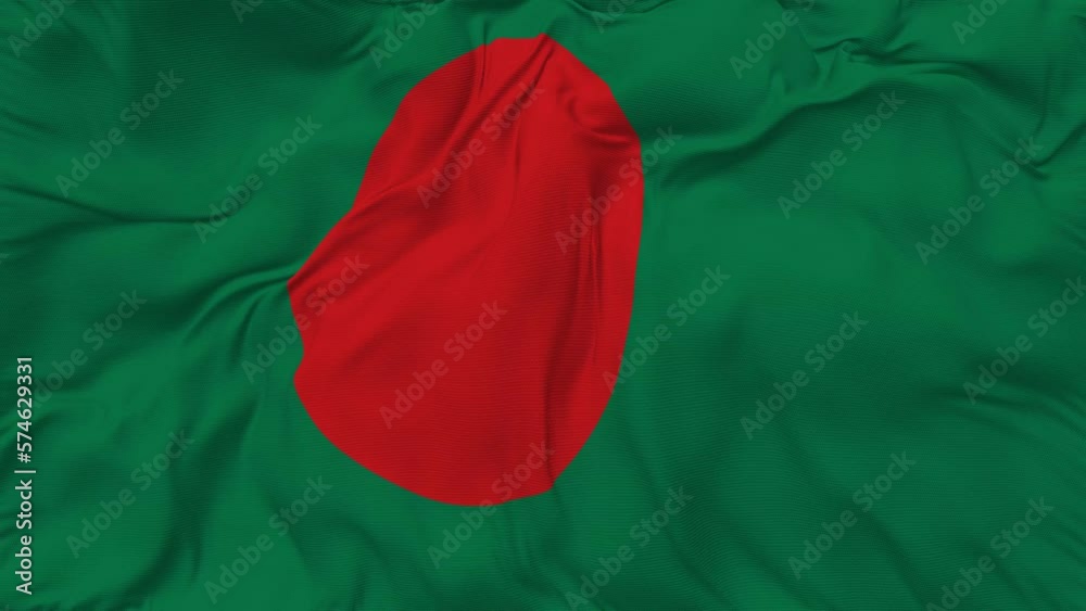 Bangladesh Flag Seamless Looping Background, Looped Bump Texture Cloth Waving Slow Motion, 3D ...