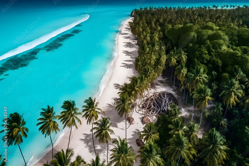 Maldives island beach. Tropical landscape of summer scenery, white sand ...