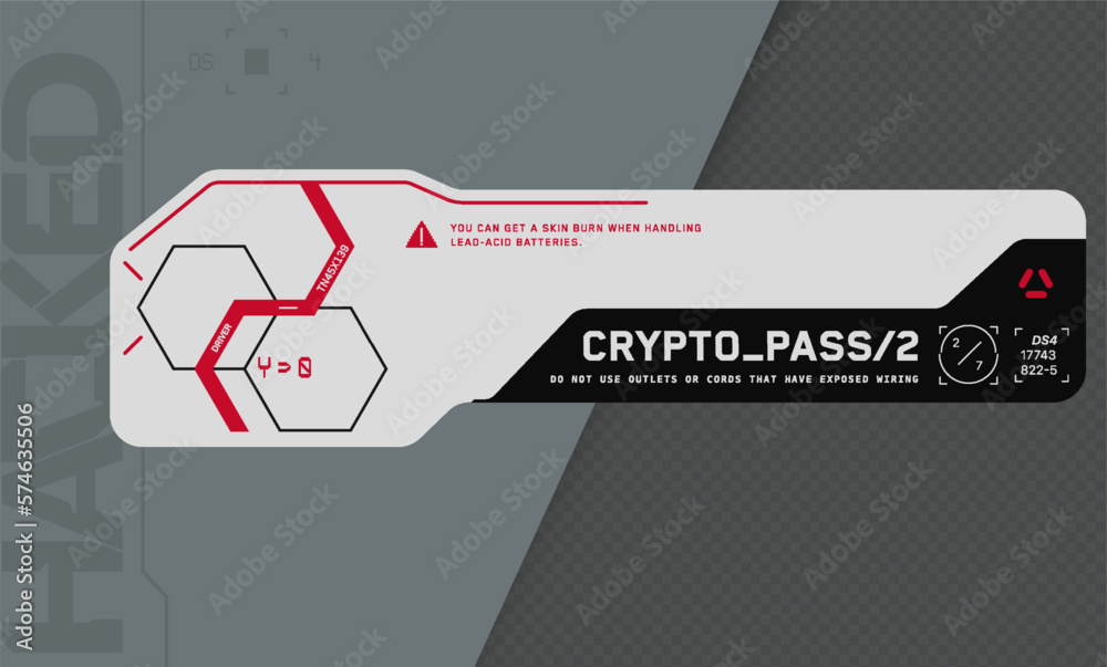 Cyberpunk decal. Vector sticker, label in futuristic style. Sci fi ...