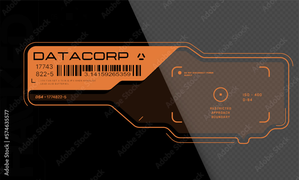 Cyberpunk decal. Vector sticker, label in futuristic style. Sci fi ...