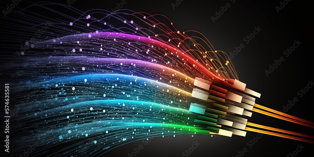 Fiber optic cable technology enables fast data connections through a ...