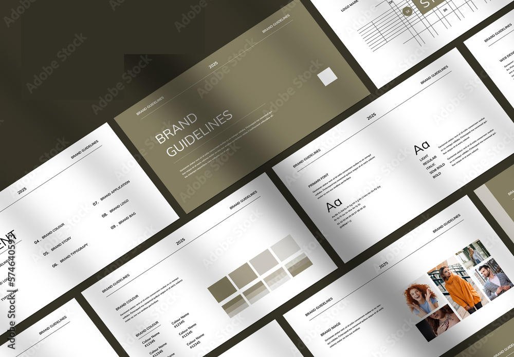 Brand guidelines Layout Stock Template | Adobe Stock