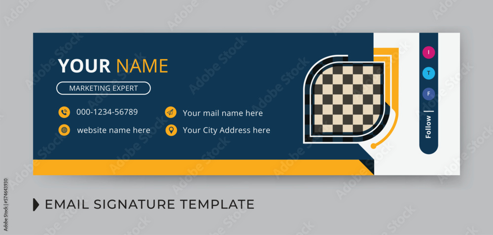 Corporate and business email signature template design with personal ...