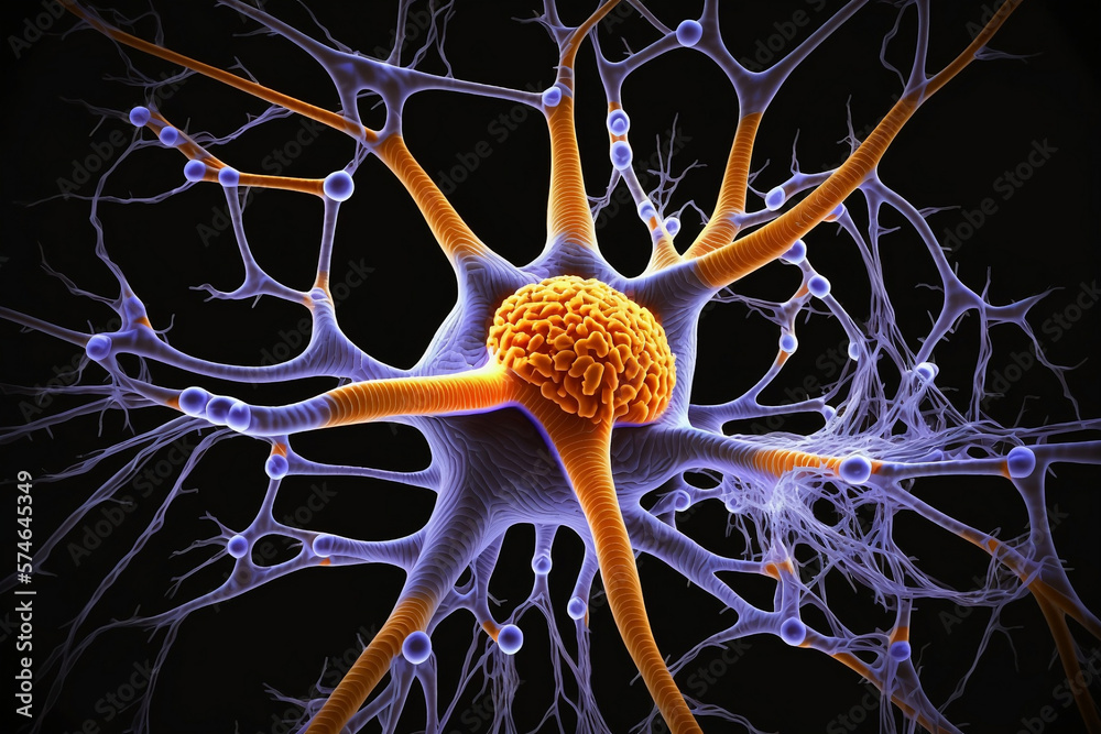 Microscopic of Neural network Brain cells, Human nervous system ...