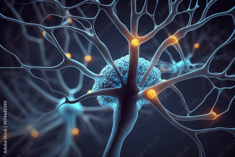 Microscopic of Neural network Brain cells, Human nervous system ...