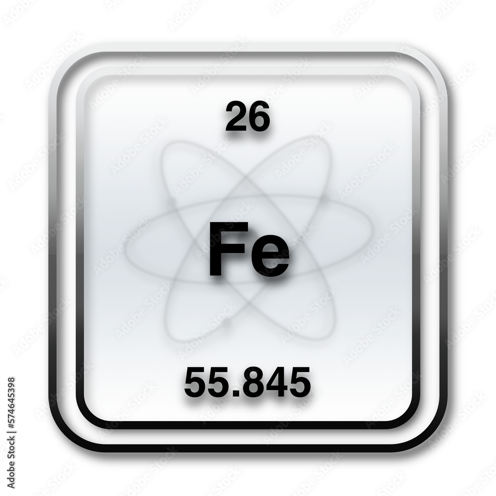 illustrazione con elemento della tavola periodica degli elementi Ferro ...