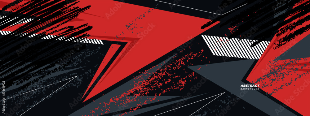 Abstract texture racing background. Geometric red black pattern vector ...