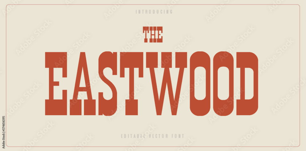 Editable modern cowboy font western movie typeset. Texas rustic ...