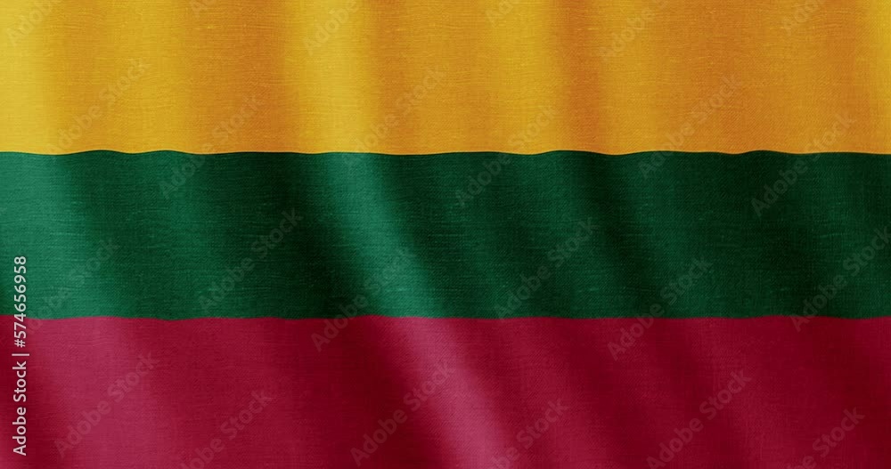 Lithuanian flag seamless loop animation. 4k animation background with ...