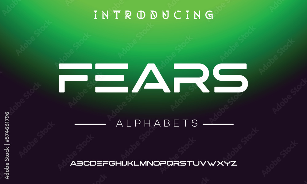 FEARS Tech Modern Alphabet Letter Font. Typography luxury style fonts ...