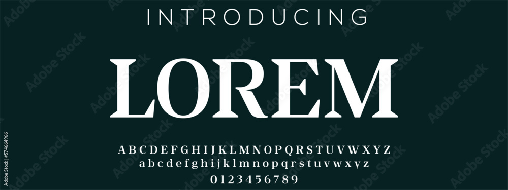 LOREM Luxury letter fonts and alphabet set. Modern tech typeface ...